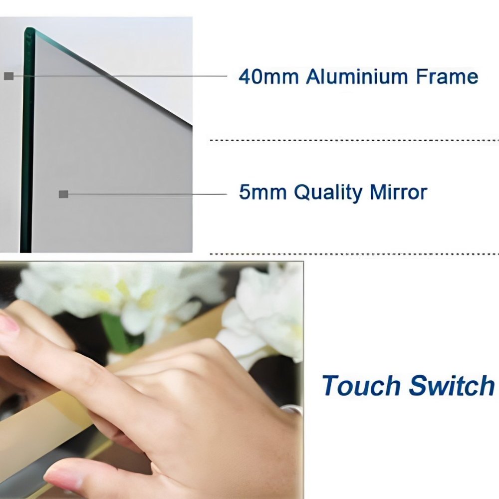 5000K LED Hotel Bathroom Mirror | HYC Design & Hotel Supply