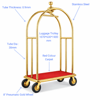 Luxury Birdcage Bellman Cart with 8" Solid Wheels | HYC Design & Hotel ...