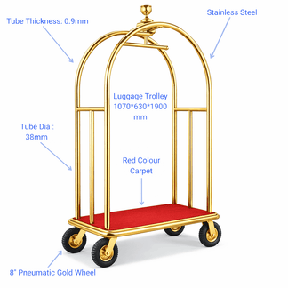 Luxury Birdcage Bellman Cart with 8" Solid Wheels | HYC Design & Hotel ...